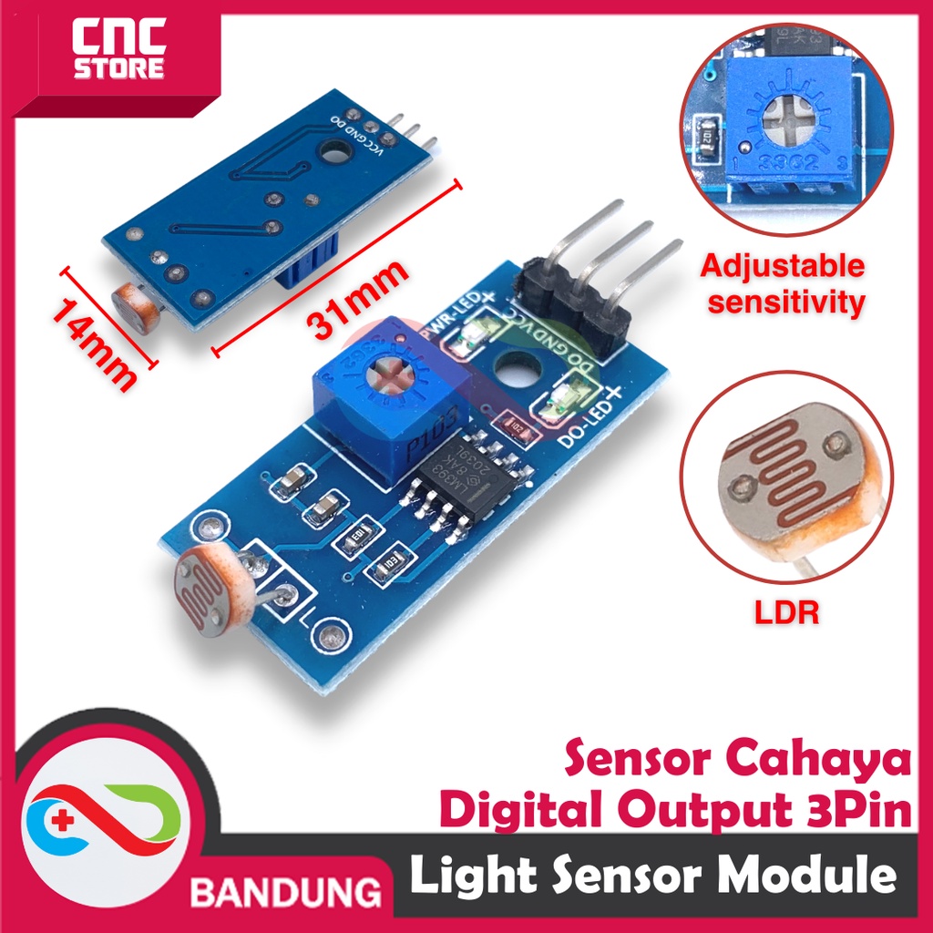 CAHAYA Photosensetive LIGHT LDR RESISTANCE SENSOR LIGHT MODULE LDR ...