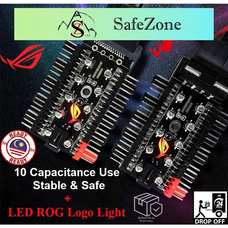 ROG Fan Hub, PWM 4pin / 3pin Fan Splitter Hub Splitter For 12V Desktop ...