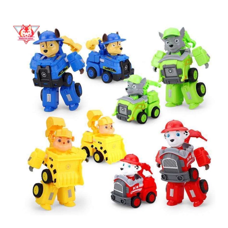 Paw Patrol rescue dog toy with 8 2-in-1 transformation assembly for ...