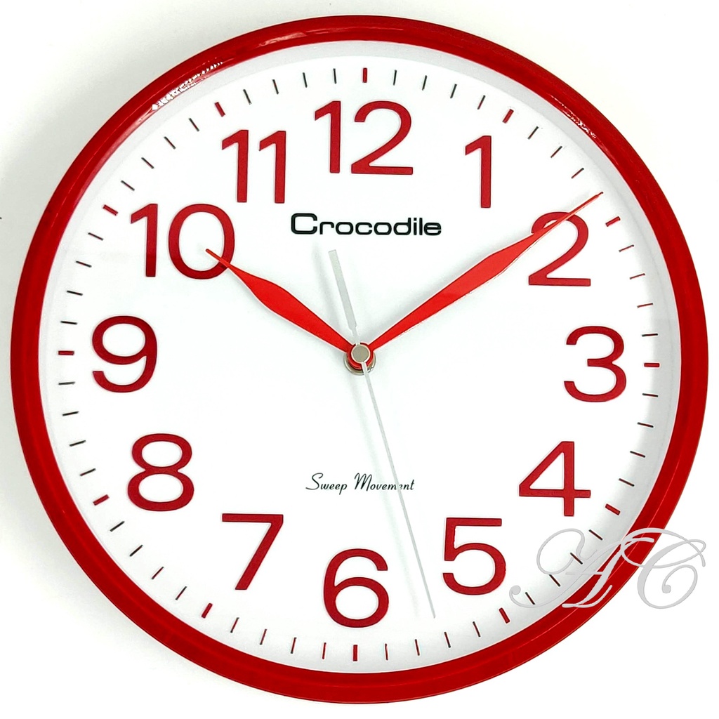 100% ORIGINAL CROCODILE Quiet Sweep 10 inch 25 cm Analogue Wall Clock ...