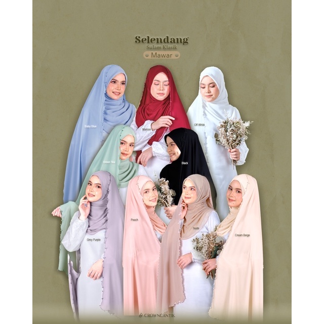 VEIL SELENDANG SHAWL full SULAM VEIL KLASIK PENGANTIN NIKAH TUNANG ...