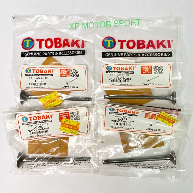 TOBAKI VALVE INTAKE EXHAUST (1 Set X 4 Pcs) LC135 | Shopee Malaysia