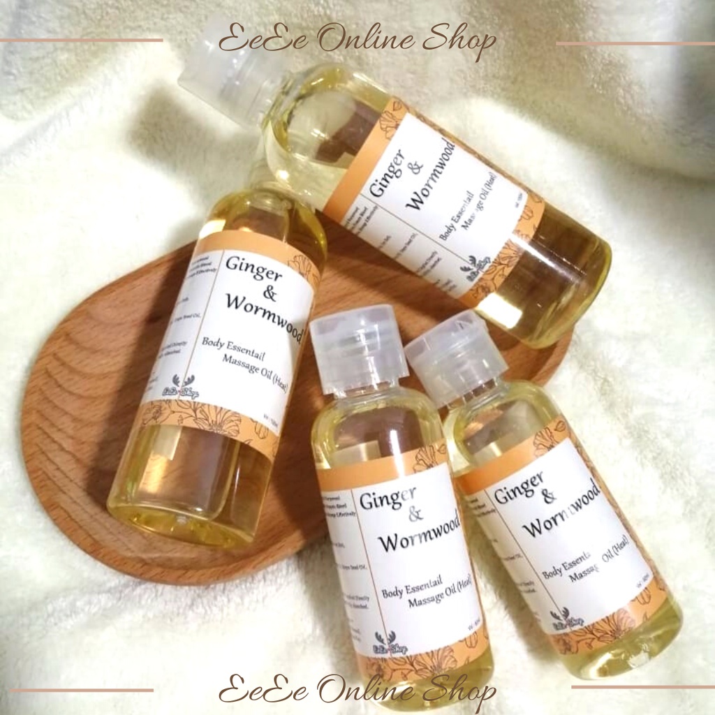 100ml / 500ml [Heat] Ginger With Wormwood Body Essential Massage Oil ...