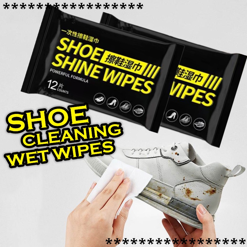12/30/80pcs Shoe Cleaning Disposable Wet Tissue Quick Shine Wipes White ...