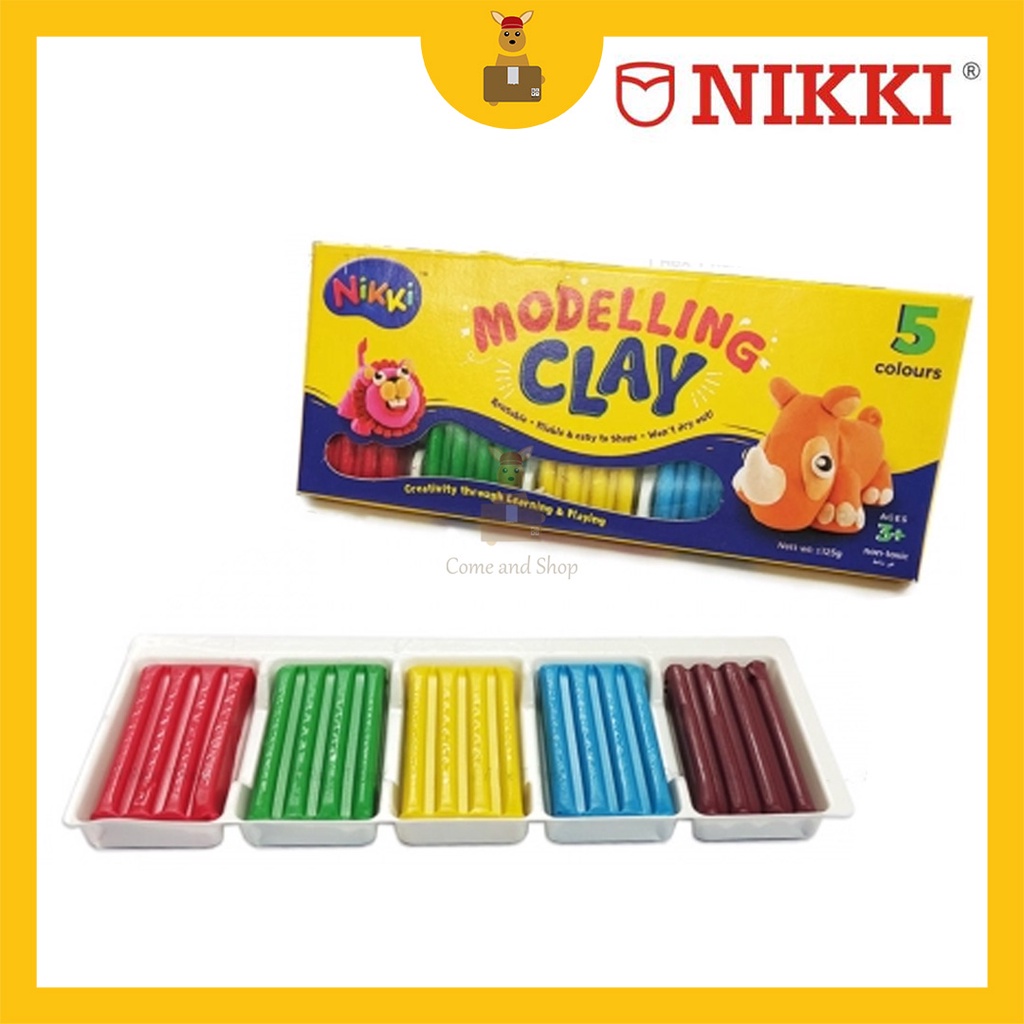 Nikki Modelling Clay Plasticine Tanah Liat (5 / 10 Colors) | Shopee ...