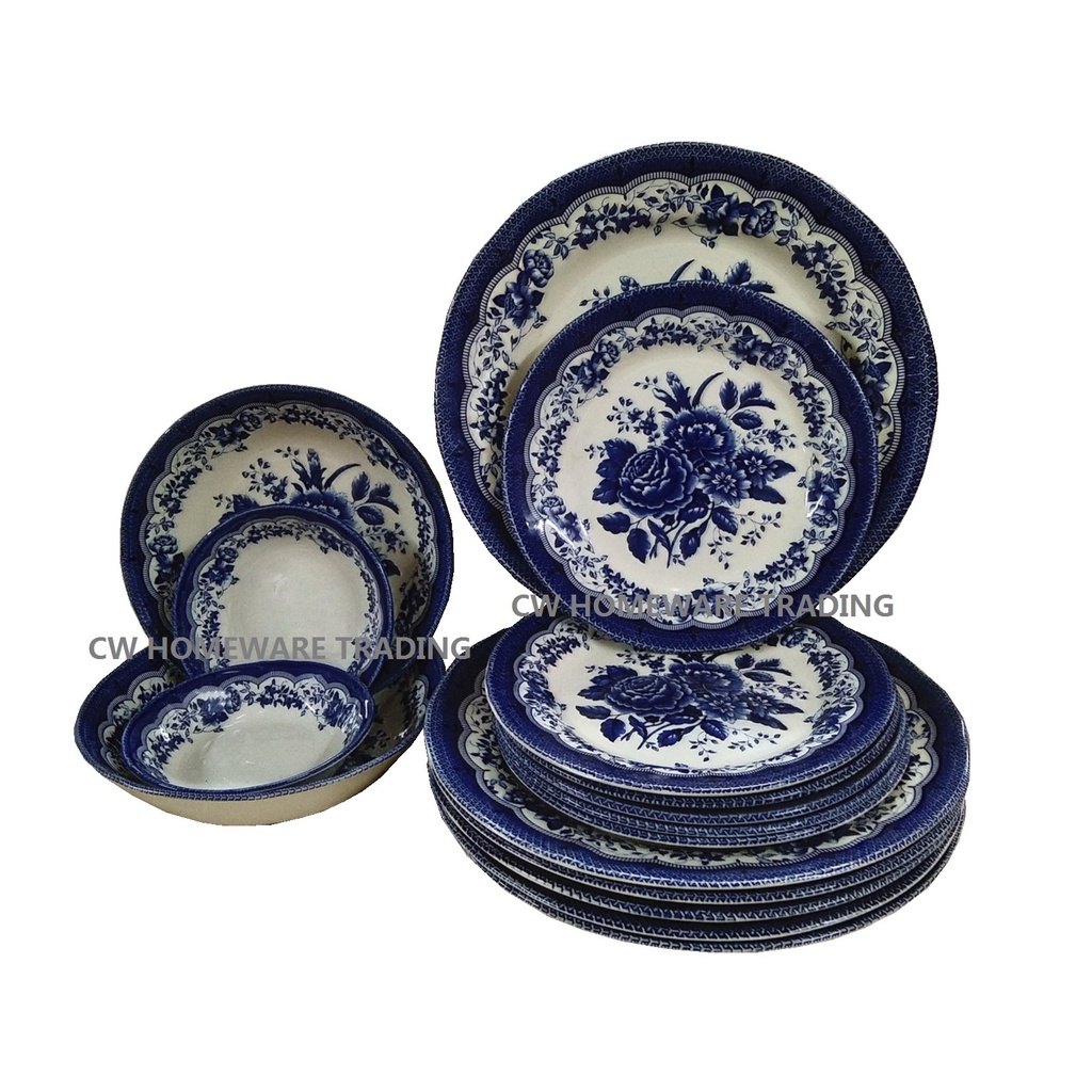 Claytan 403B Victoria Blue Dinnerware Set 12Pcs&16Pcs(4person & 6person ...