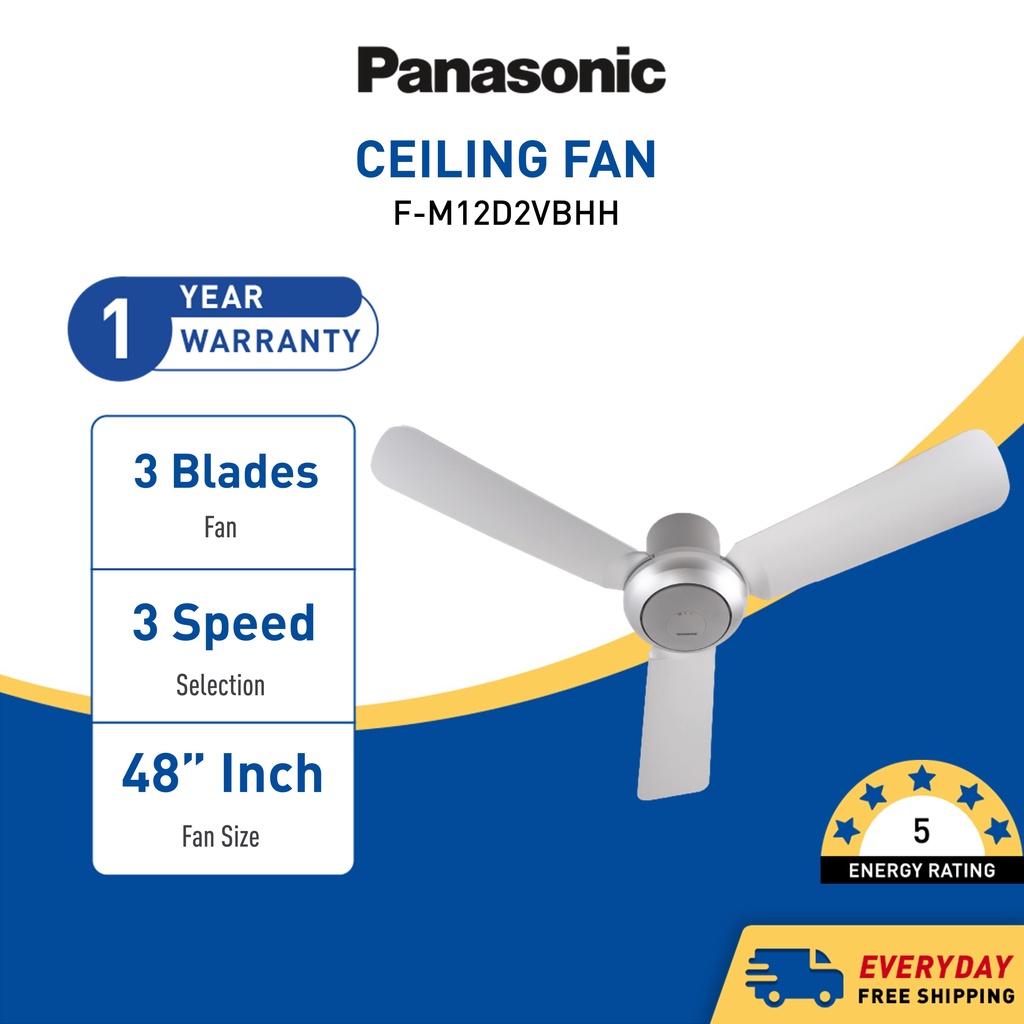 Panasonic Ceiling Fan Bayu 3 Blade No Hook Durable Blades Remote ...