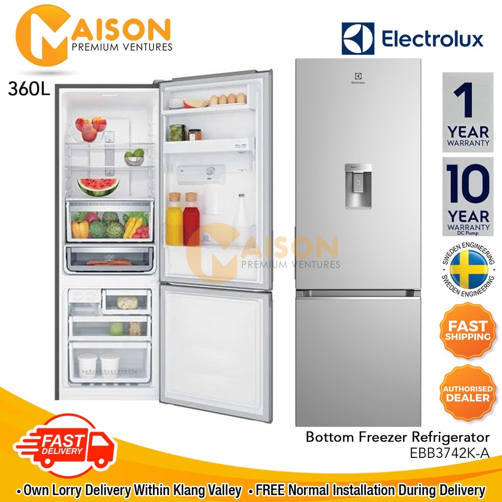 Electrolux NutriFresh® Inverter Bottom Mount Freezer Refrigerator 360L ...