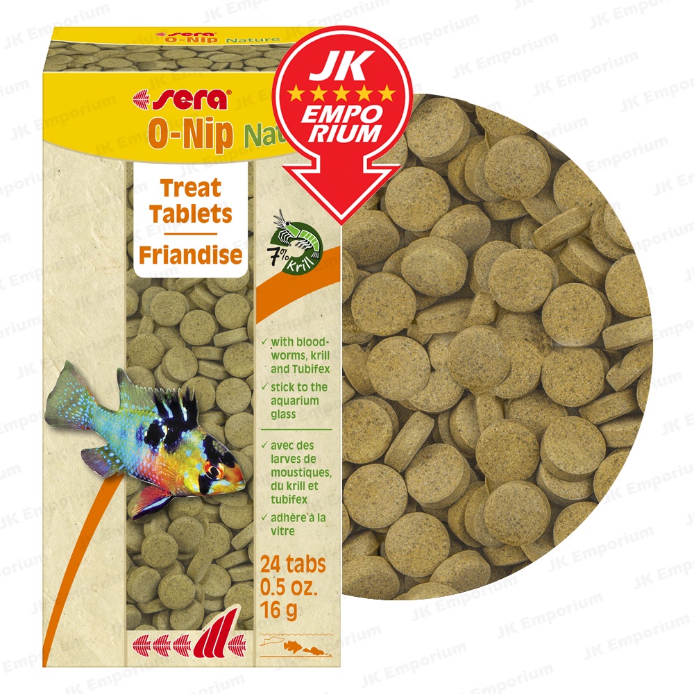 Sera O-Nip 16g 24pc Tasty Morsels Attaching Tablet Fish Food Stick On ...