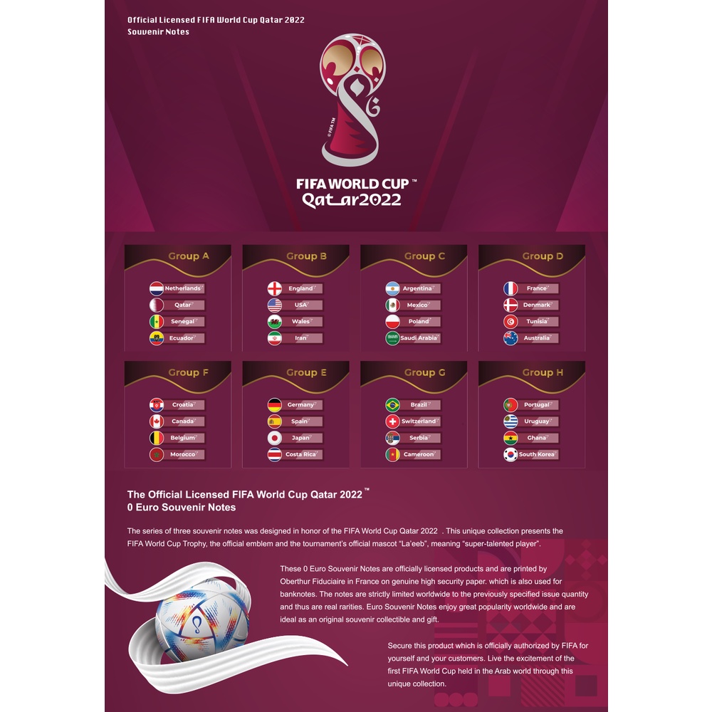 World Cup Qatar 2022 Limited Edition 0 Euro Official Licensed Test ...