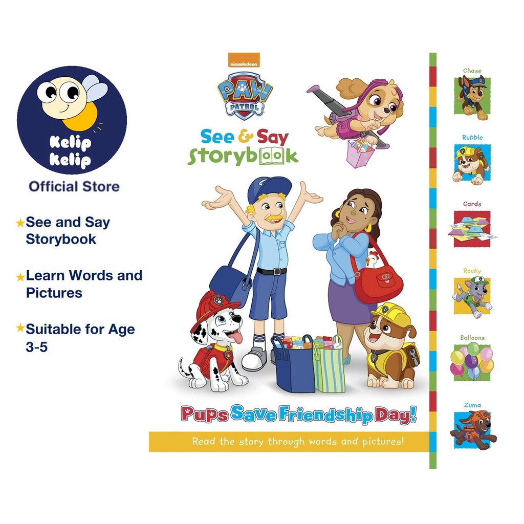 Paw Patrol See & Say Words & Pictures Story Book For Kids Pups Save ...