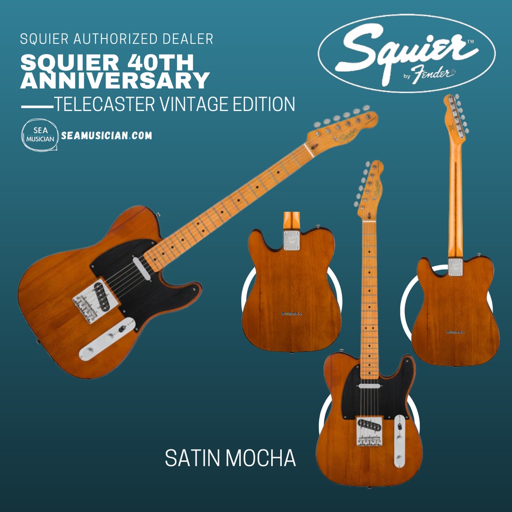 SQUIER 40TH ANNIVERSARY TELECASTER VINTAGE EDITION ELECTRIC GUITAR ...