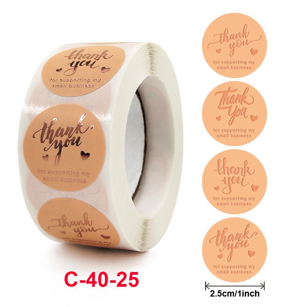 Pink Thank You Sticker (50pcs) Stiker Terima Kasih Packaging Box Paper ...