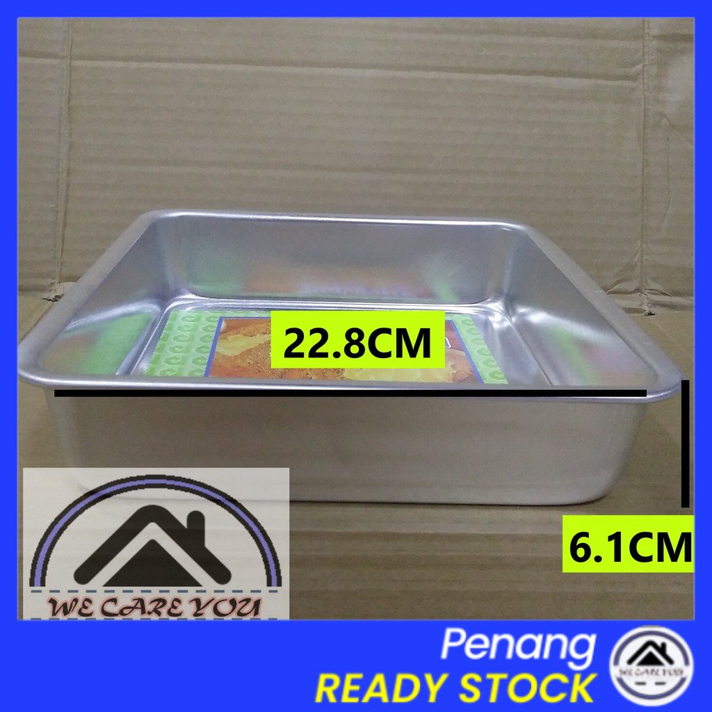 Wecareyou20 22CM Square Cake Mould 9INCH with Fixed Base Acuan Loyang ...