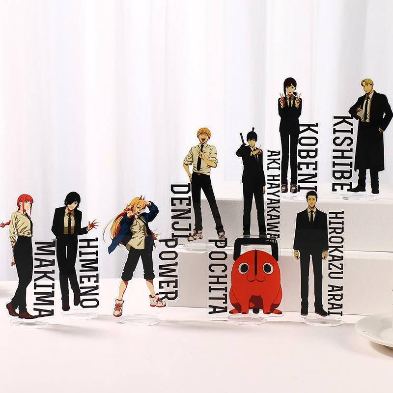 Anime Chainsaw Man Figure Cosplay Acrylic Stands Denji Makima Aki ...