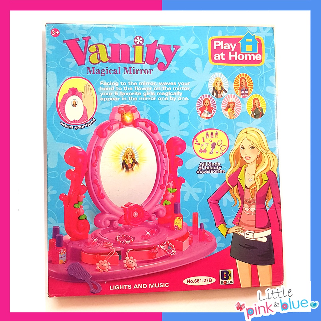 Vanity Magical Mirror Table Set Pretend Play Toy with Flashing Lights ...