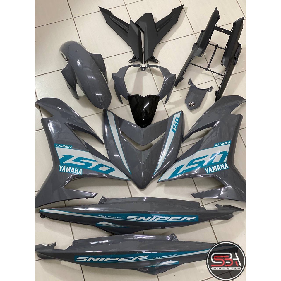 COVERSET YAMAHA Y15ZR Y15 YSUKU V1 V2 SILVER GREY MATELIC SNIPER GP CYAN ( 20 ) ORIGINAL VELOZI ...