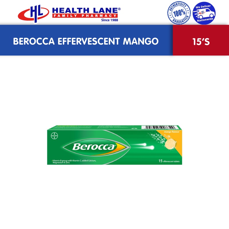 BEROCCA EFFERVESCENT MANGO TABLETS (15'S) | Shopee Malaysia