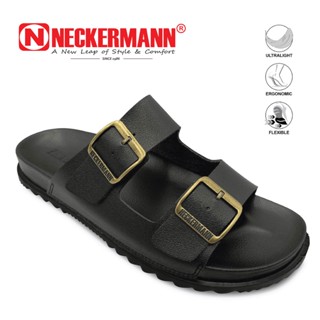 Neckermann Men's Radvin Comfort Lightweight Slide Sandals- Black/Brown ...