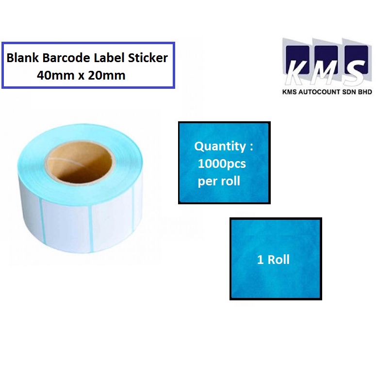 Blank Barcode Label Sticker 40mm x 20mm (1000pcs) (1roll) | Shopee Malaysia