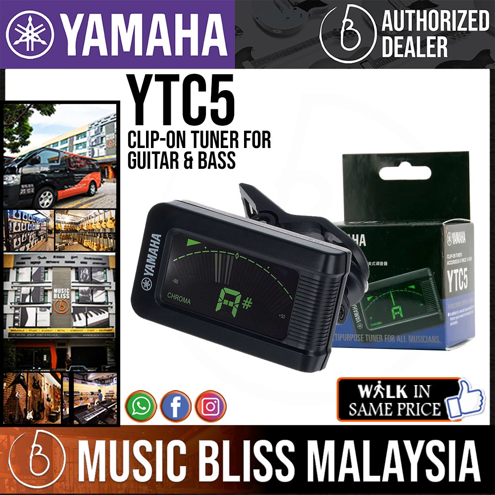Yamaha YTC5 Clip On Chromatic Tuner For All Instrument Guitar Ukulele ...