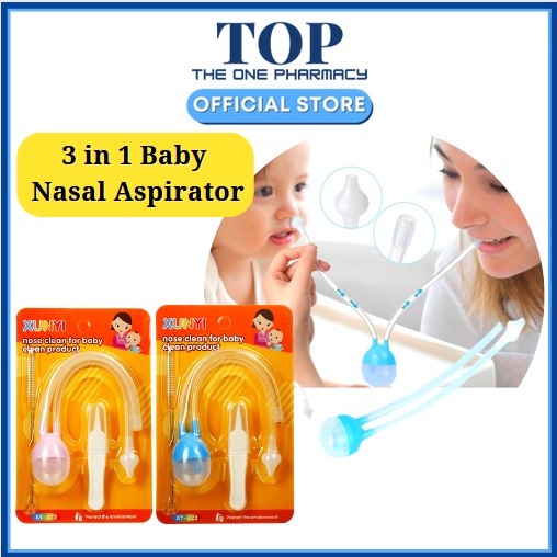 3 IN 1 Baby Nasal Aspirator Set - Pink/ Blue (XUNYI Infant Suction Nose ...