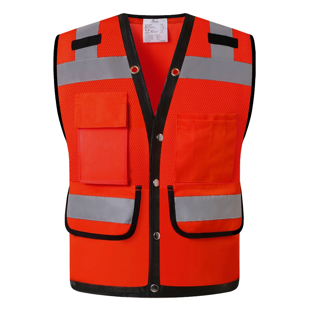 Hi Vis Safety Vest Orange Reflective Work Vest for Warehouse ...