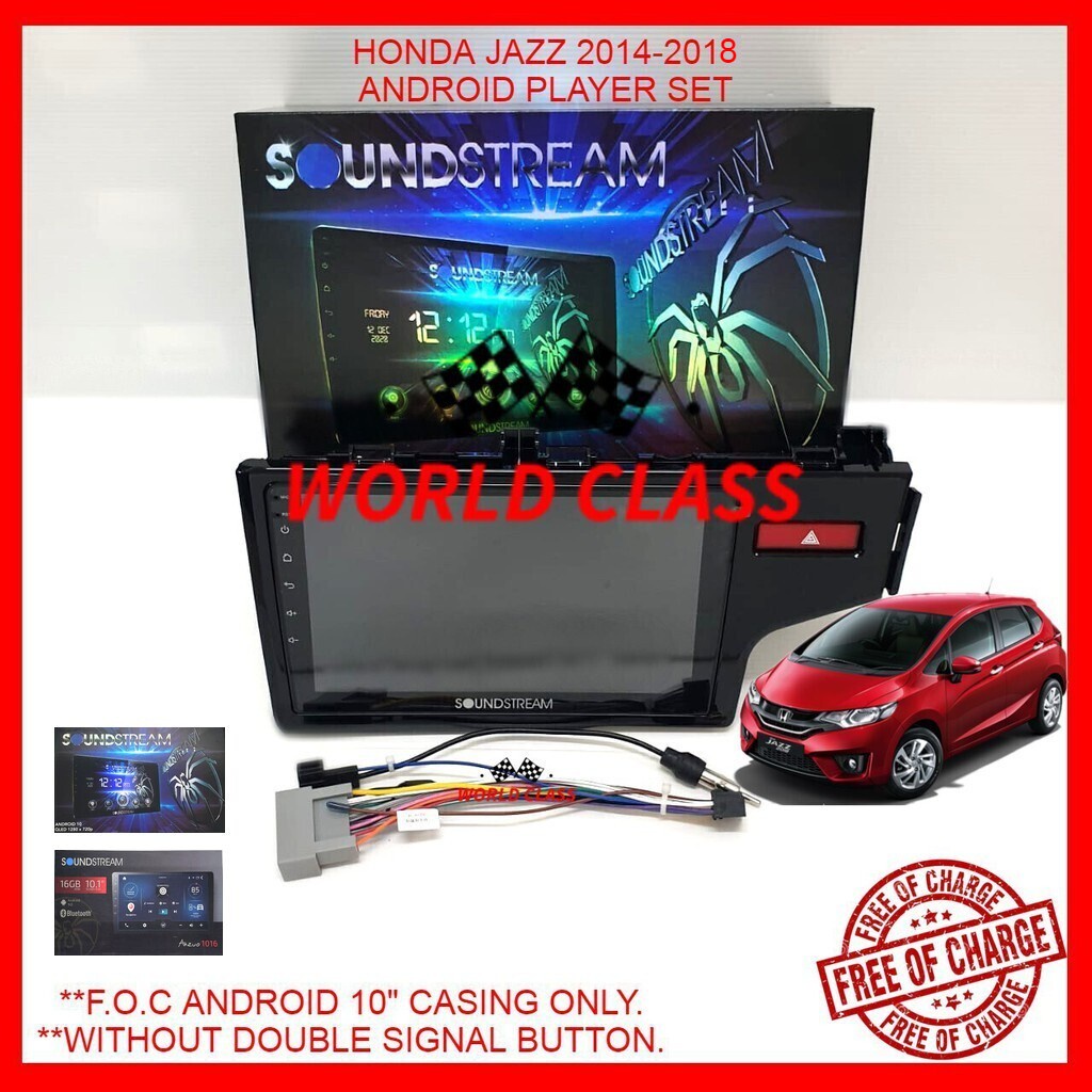 HONDA JAZZ 2014-2018 LOW SPEC 10" SOUNDSTREAM ANDROID IPS PLAYER 2.5D ...
