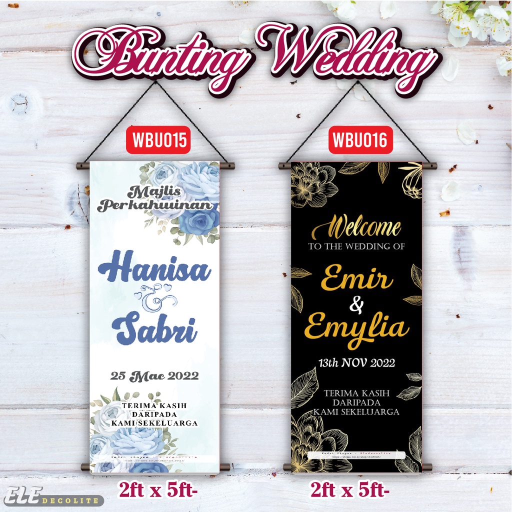BUNTING KAHWIN 2 x 5/BANTING MAJLIS KAHWIN/WEDDING BANNER | Shopee Malaysia