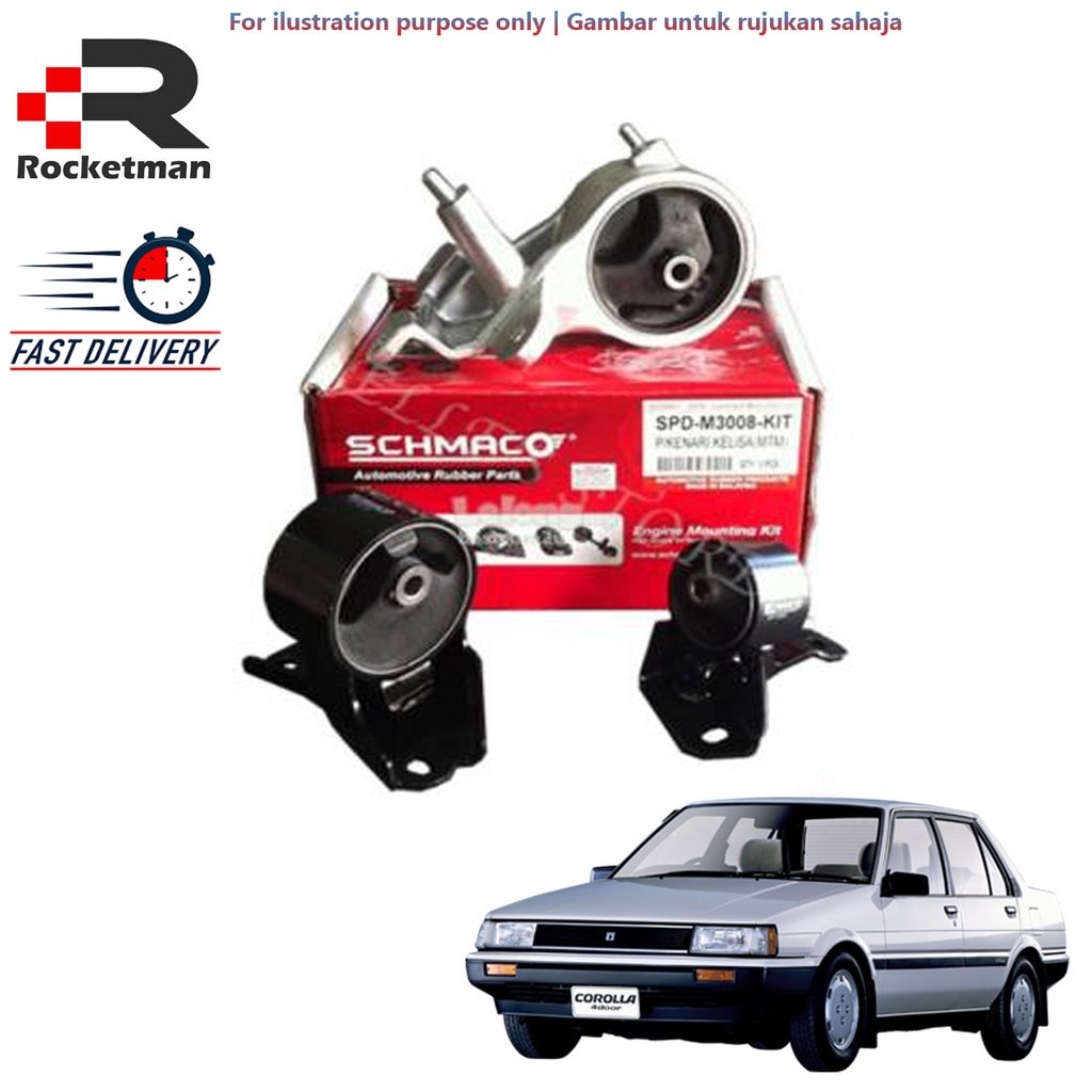 SCHMACO ENGINE MOUNTING SET TOYOTA COROLLA LE AE80 8V EE80 12V | Shopee ...