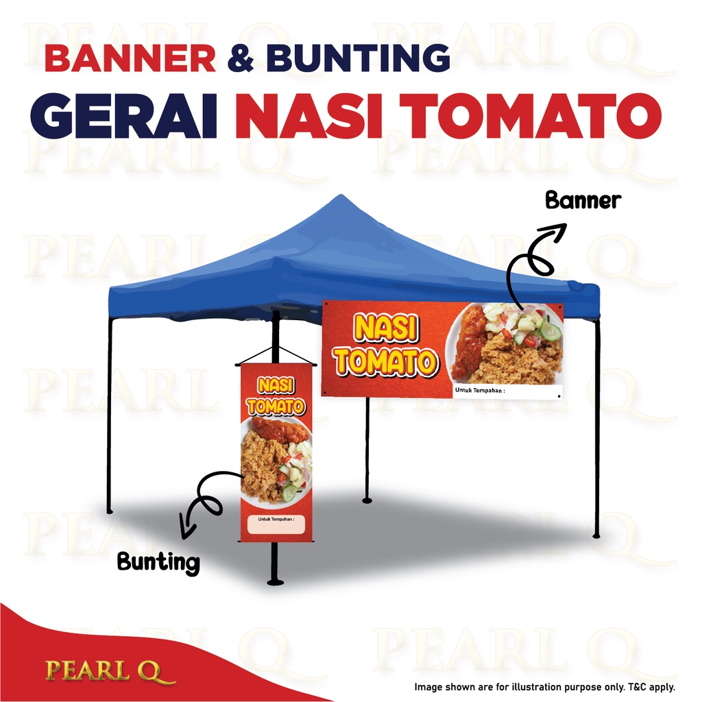Banner Gerai Makanan Nasi Tomato Ayam Masak Merah Pedas Pasar Malam ...