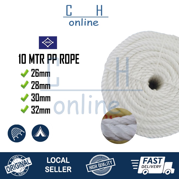 [10mtr]26mm 28mm 30mm 32mm JAYA Brand PP Rope/Tali PP Nylon Putih ...
