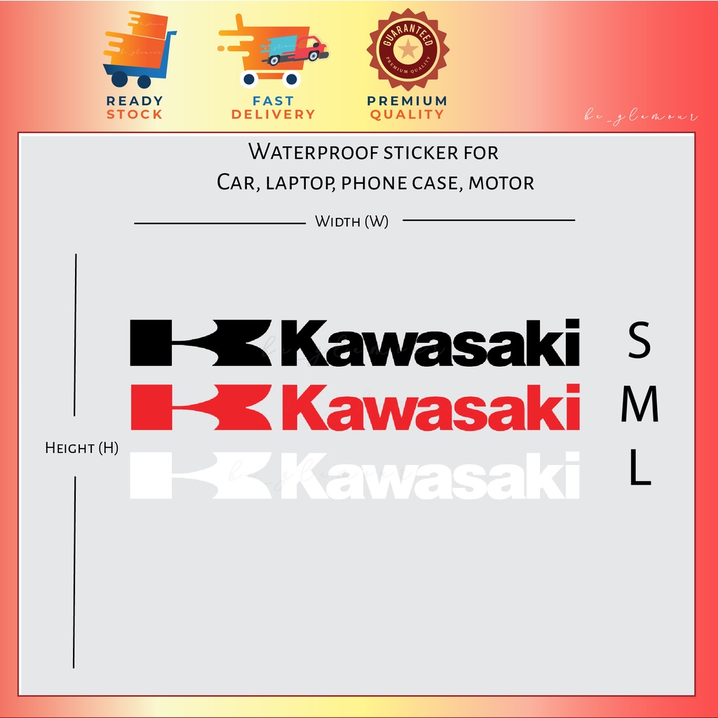 Kawasaki Sticker Reflective Stiker ninja racing motogp motorsport ...