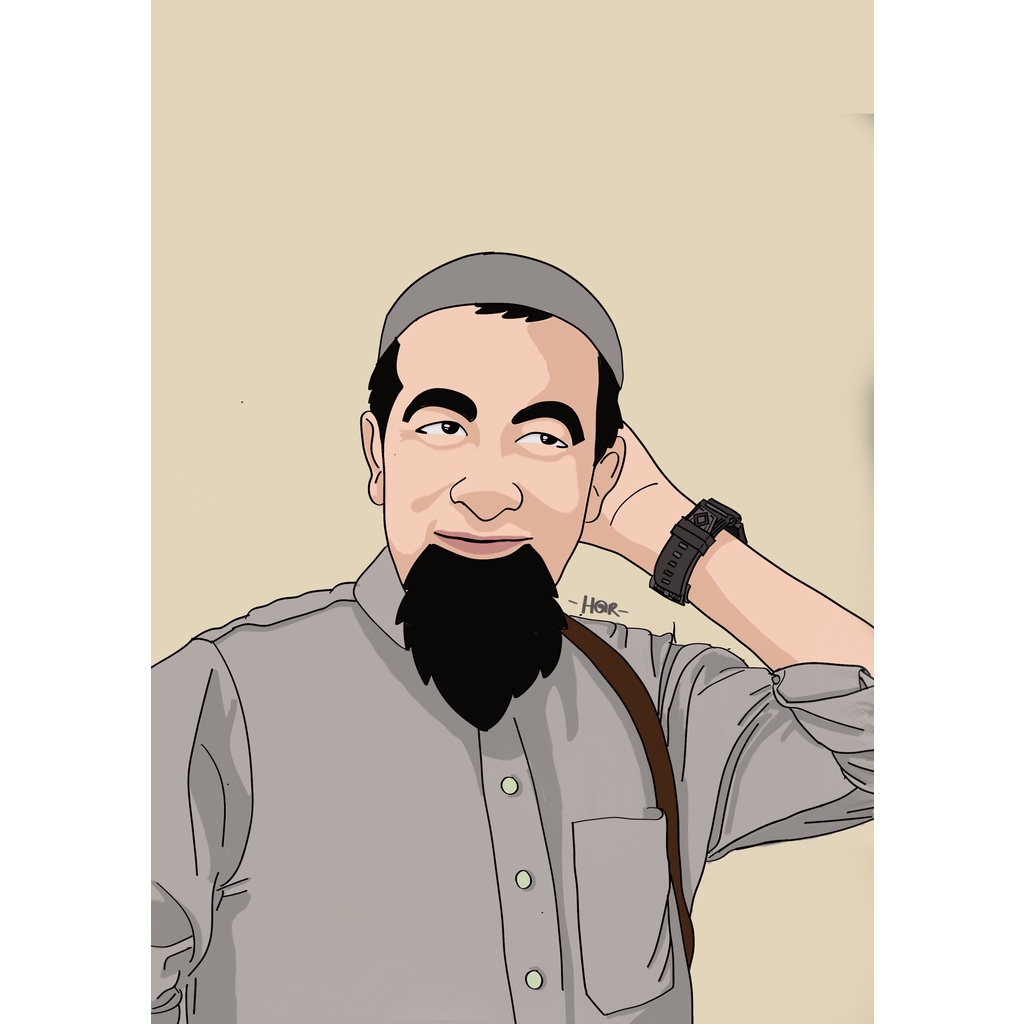 Lukisan Potret Digital Kartun Cartoon Potrait Drawing Art Illustration ...