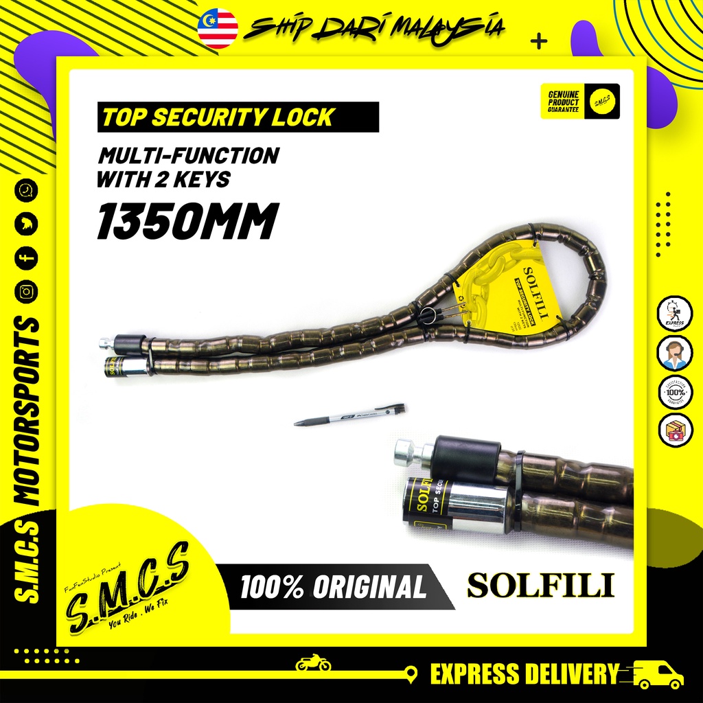 SOLFILI SOLCAR LOCK 1350MM LONG (MULTI-FUNCTION) TOP SECURITY HEAVY ...