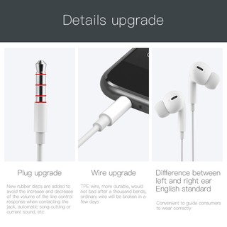 KUULAA New Third Generation Wired Headset In ear Flat Wire Earplugs ...