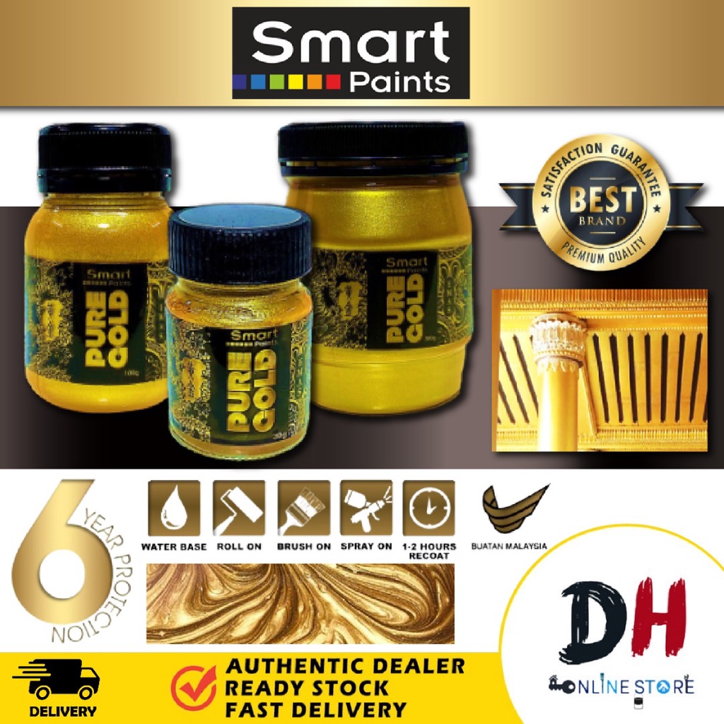 SMART 24K PURE GOLD PAINT PREMIUM QUALITY(30gm,100gm,300gm) | Shopee ...