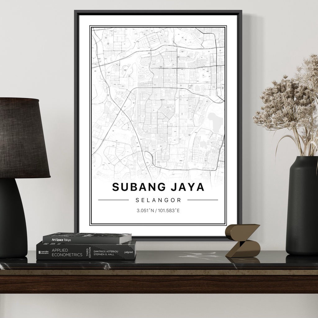 Subang Jaya, Selangor - Modern Minimal City Map Poster by Petagraphy ...