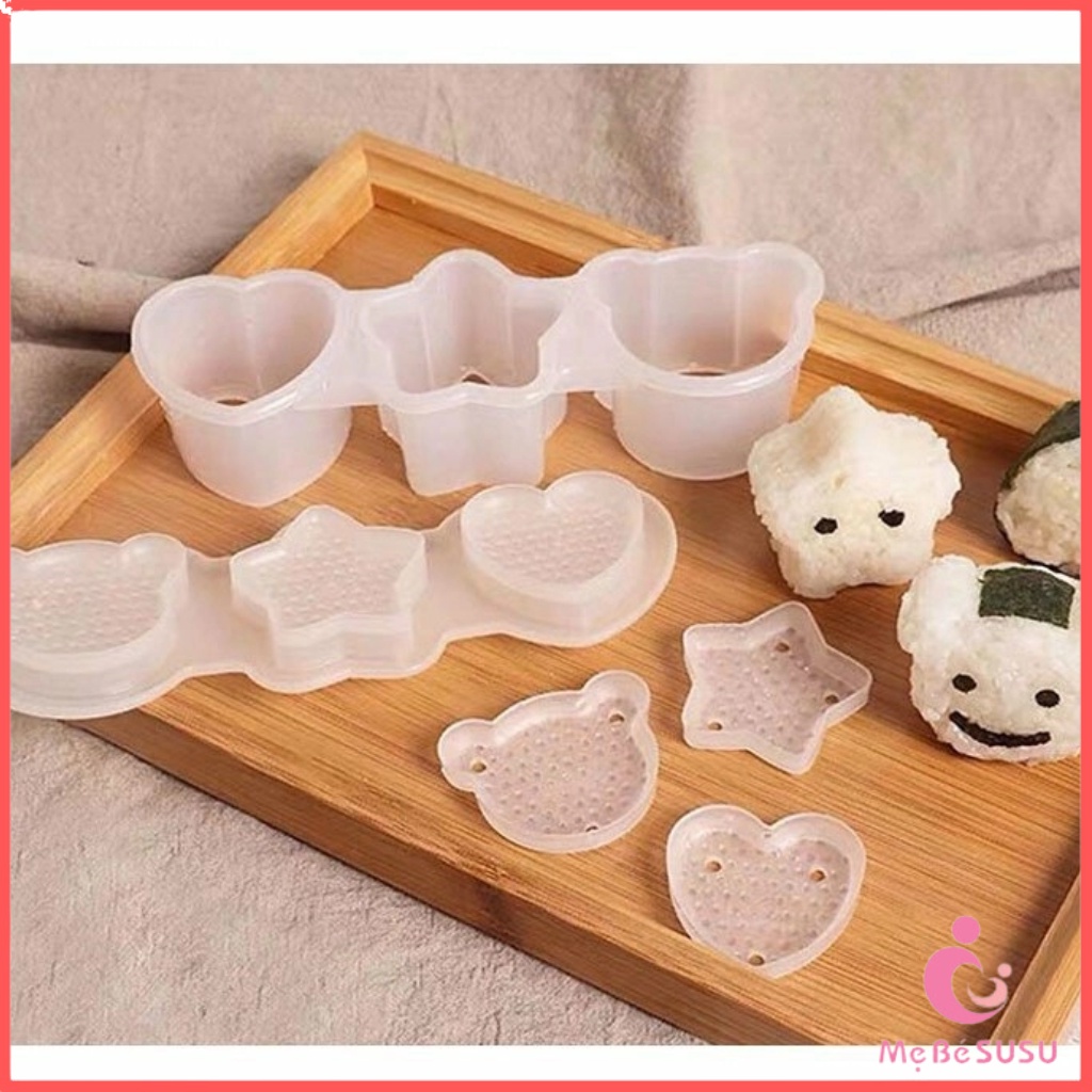 Inomata Egg Rice Mold Set Of 3 Cute Star Heart-Shaped Rice Presses And ...