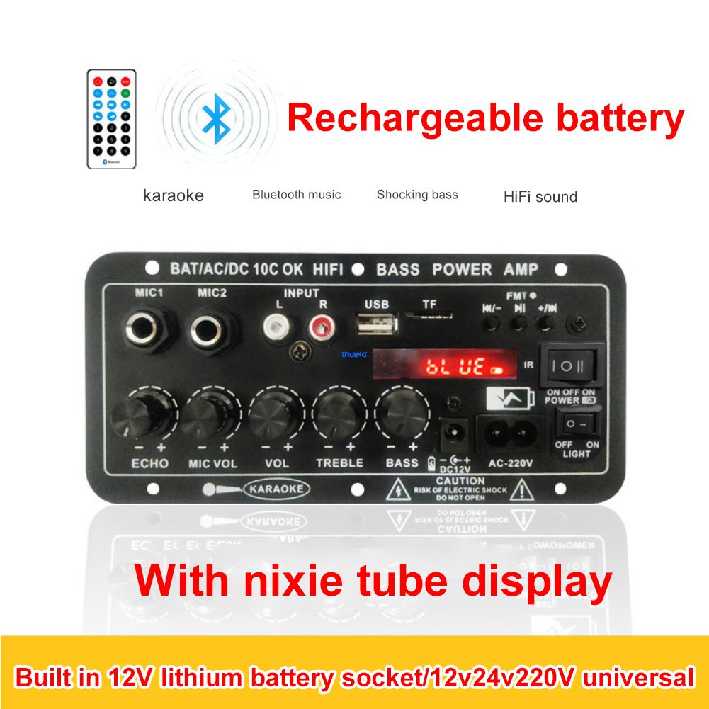 AC 220V 12v 24v Digital Bluetooth Stereo Amplifier Board Subwoofer Dual ...