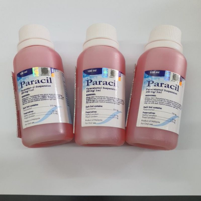 Paracil Suspension 250mg 100ml (Strawberry Flavour)(Expiry Date:08/2025 ...