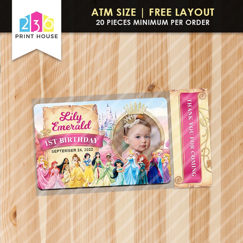 Disney Princess Ref Magnet Souvenir • ATM Size • FREE Layout • Baptism ...