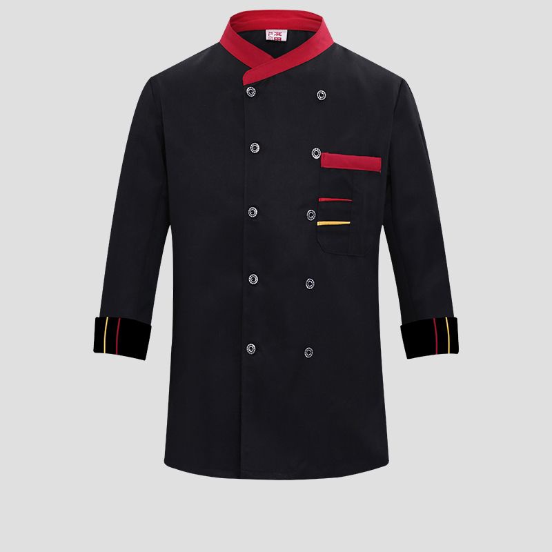 Plus Size M-6XL Chef Uniform Long Sleeves White Shirt Chef Jacket Men ...