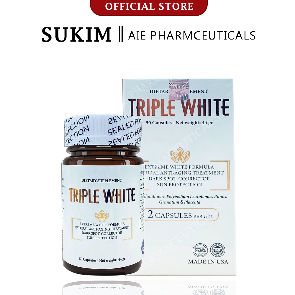 Triple White Whitening Oral Capsule Reduces Dark Spots White Box Of 50 ...