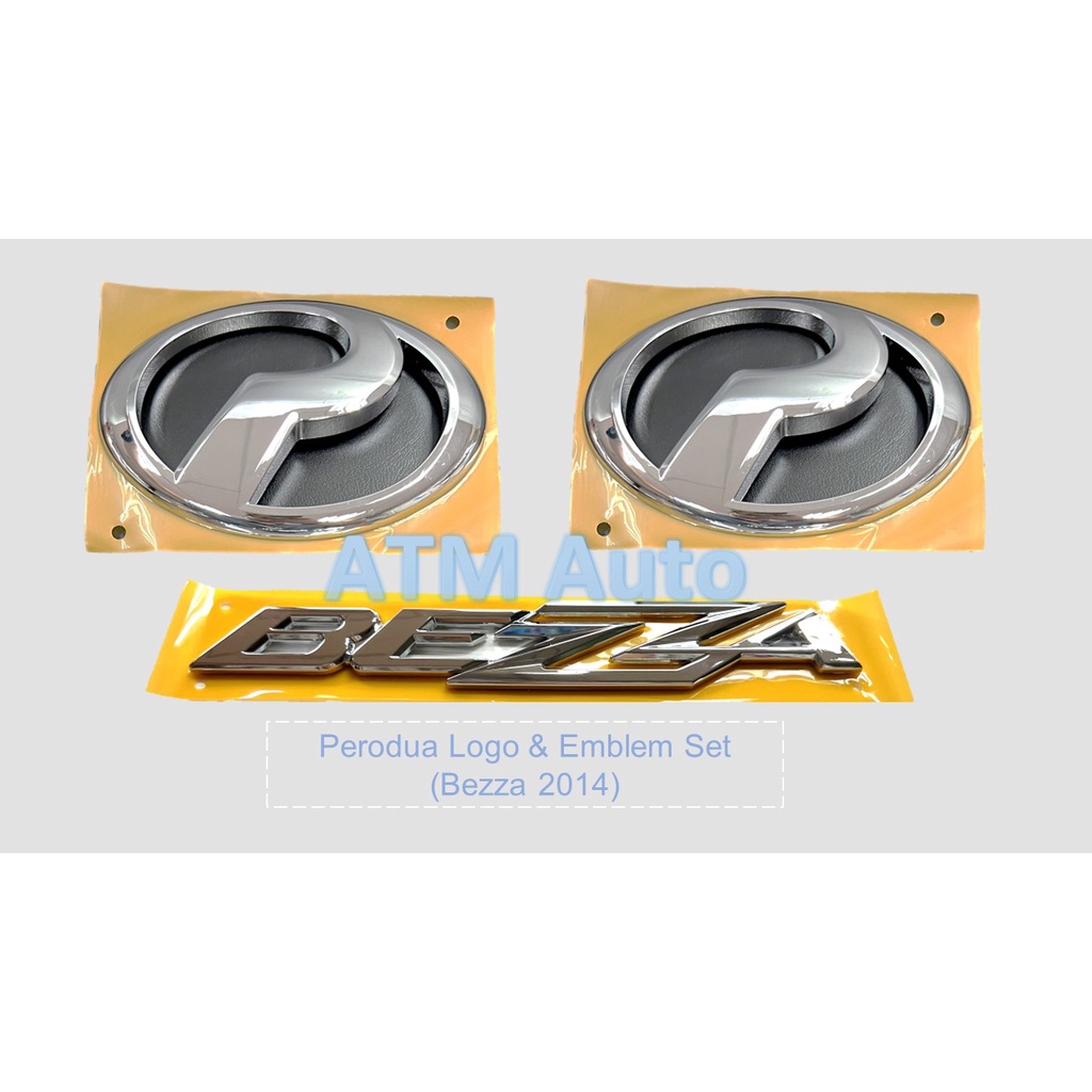 Perodua Bezza Logo Emblem Front Rear Chrome (75311-BZ220, 75311-BZ330 ...