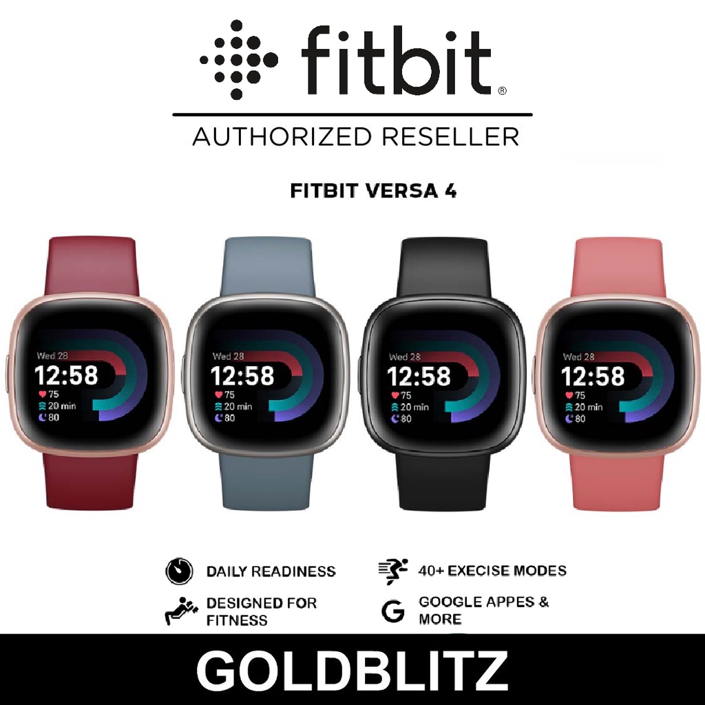 Fitbit Versa 4 [Smartwatch] GPS AMOLED Heart Rate Music NFC Bluetooth Call Skin Temperature SpO2 ...
