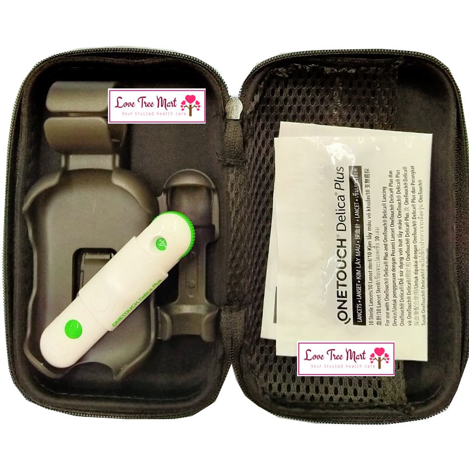 ONE TOUCH DELICA PLUS LANCING DEVICE + 10'S LANCETS (complimentary ...