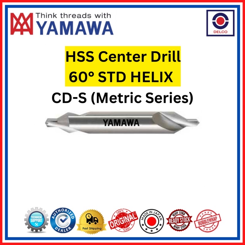 YAMAWA JAPAN HSS Center Drill CD-S 60deg Std Helix metric series cds ...