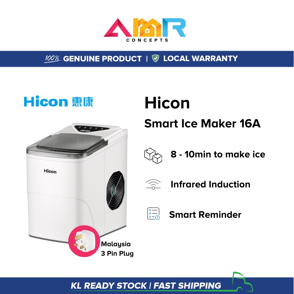 Hicon Ice Maker Machine 16AL 26YB Mini Fast Electric Automatic Ice Cube ...
