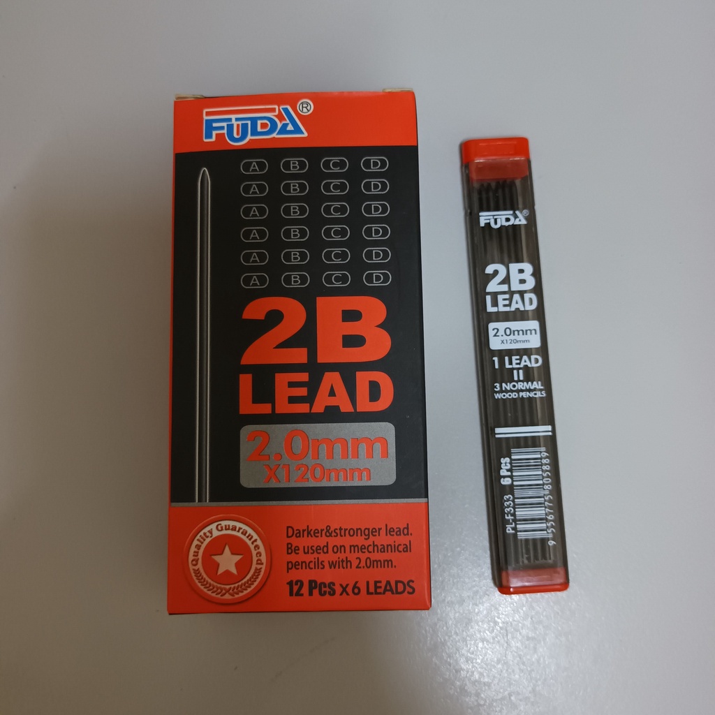 Fuda 2B Pencil Lead 2.0mm x 120mm( 6pcs/1tube ) | Shopee Malaysia